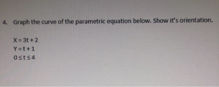 Solved 4. Graph the curve of the parametric equation below. | Chegg.com