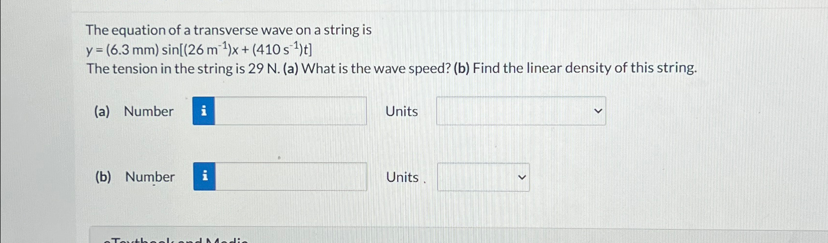 Solved The equation of a transverse wave on a string | Chegg.com