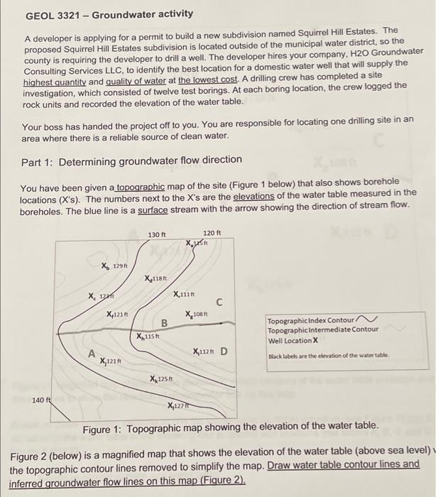 Solved GEOL 3321-Groundwater activity A developer is | Chegg.com