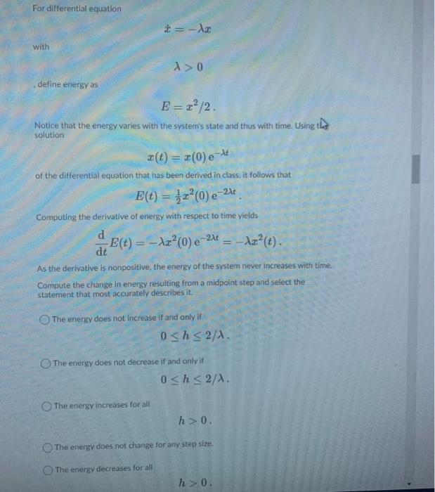 Solved 3. (3 points) For ordinary differential equation = 1- | Chegg.com