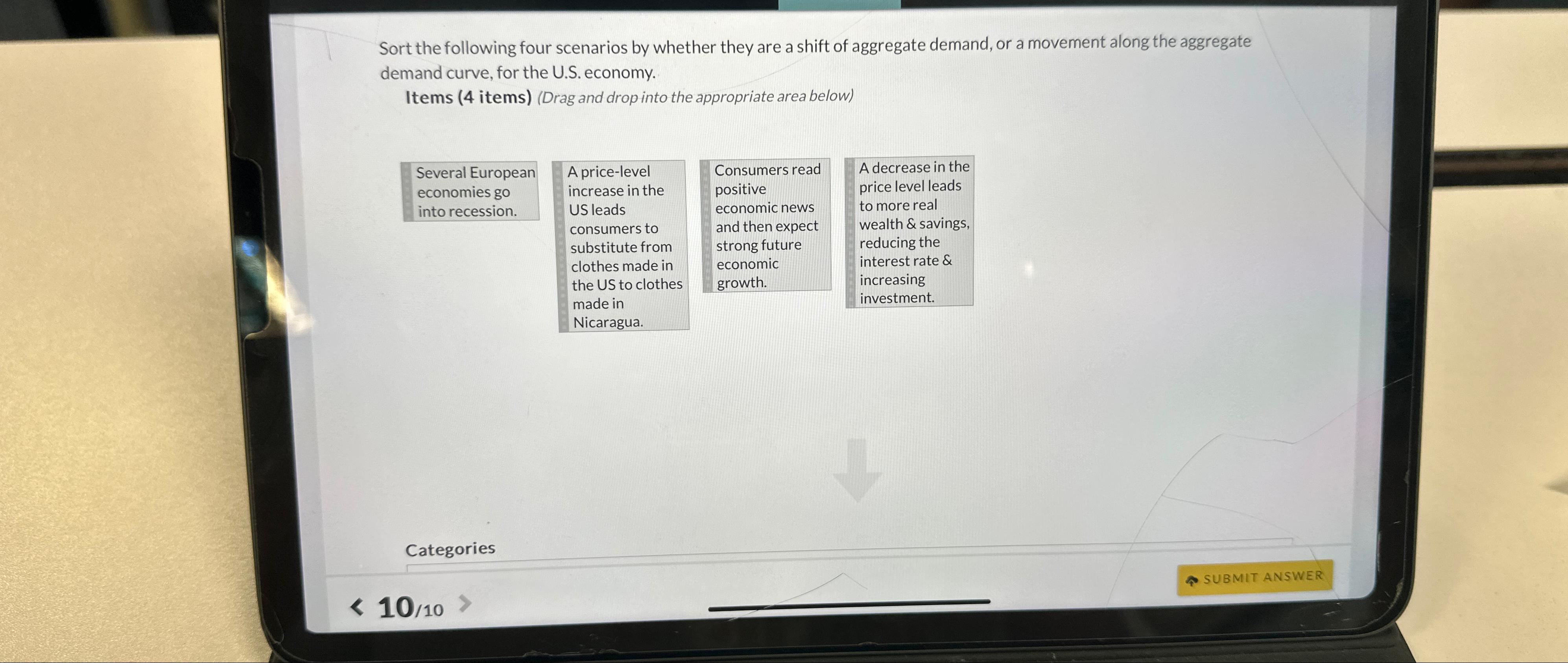 Solved Sort the following four scenarios by whether they are | Chegg.com