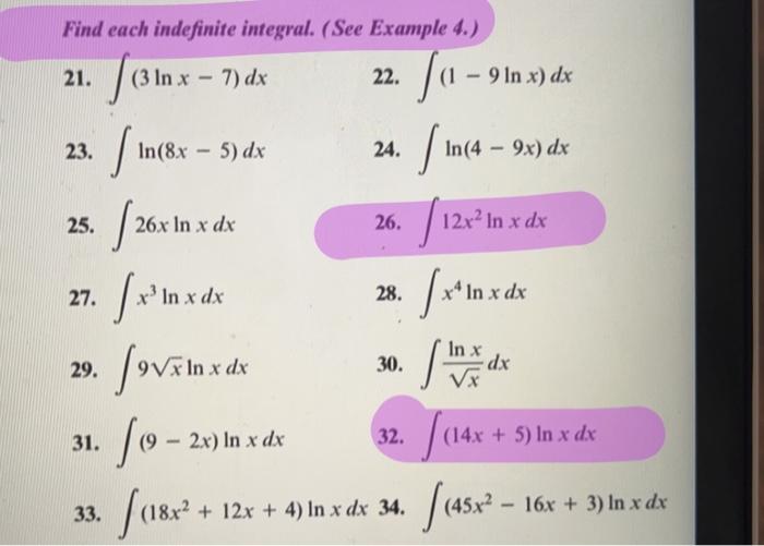 Solved Find each indefinite integral. (See Example 4.) 21. | Chegg.com