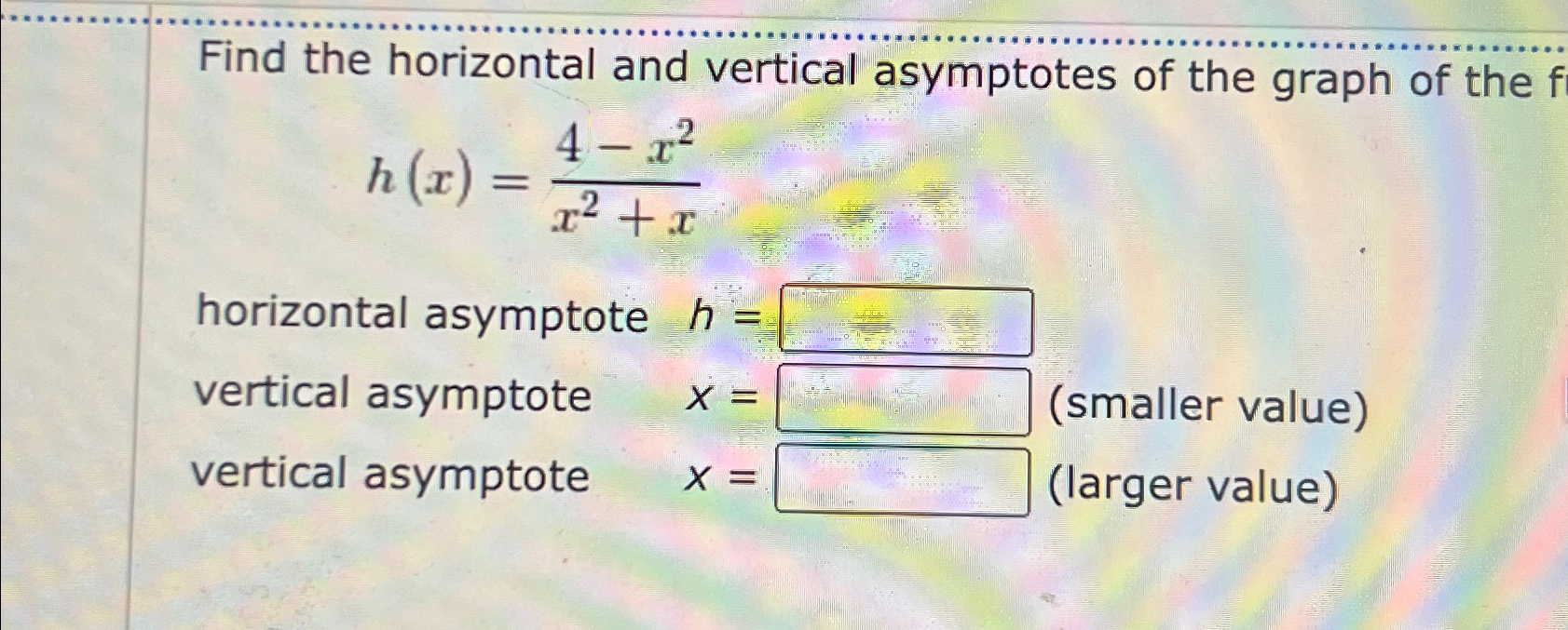 Solved Find the horizontal and vertical asymptotes of the | Chegg.com