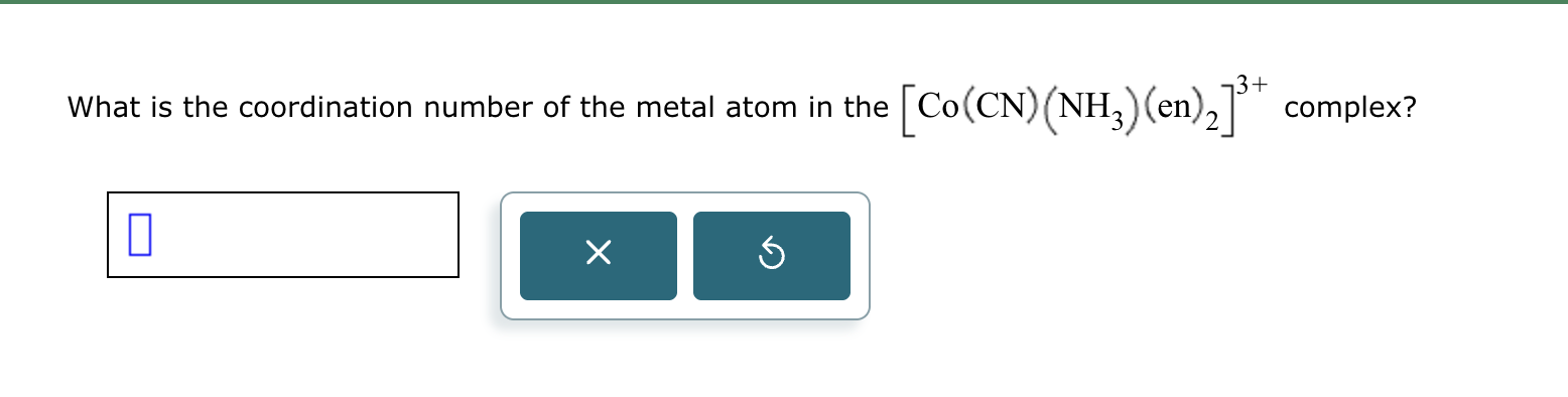 Solved What is ﻿the coordination number of ﻿the metal atom | Chegg.com