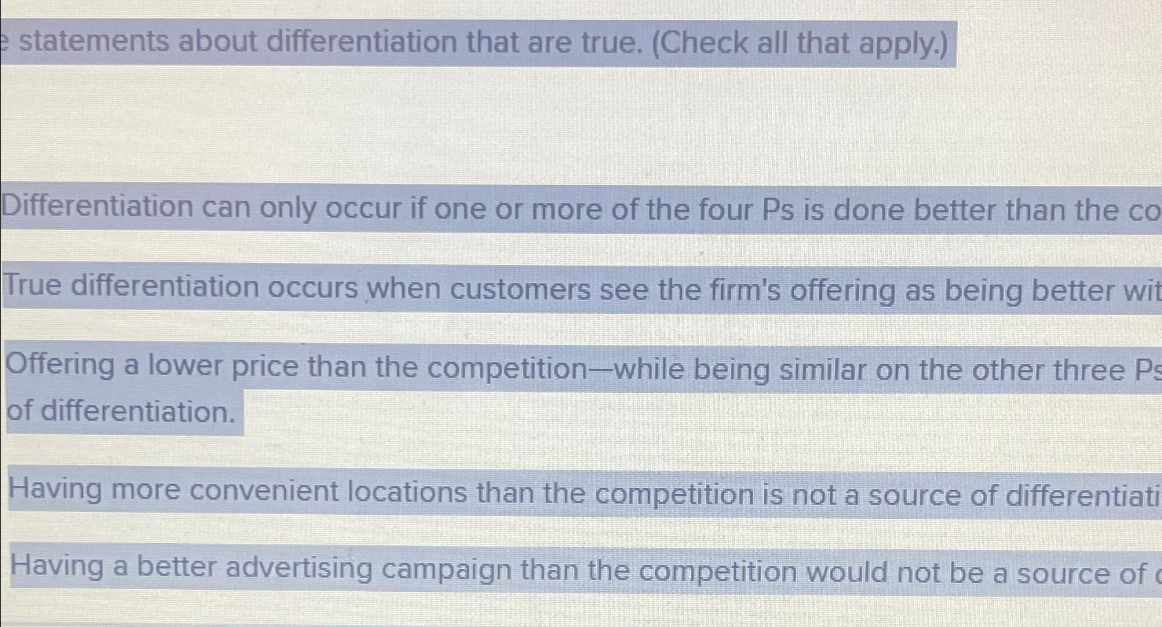 Solved statements about differentiation that are true. | Chegg.com