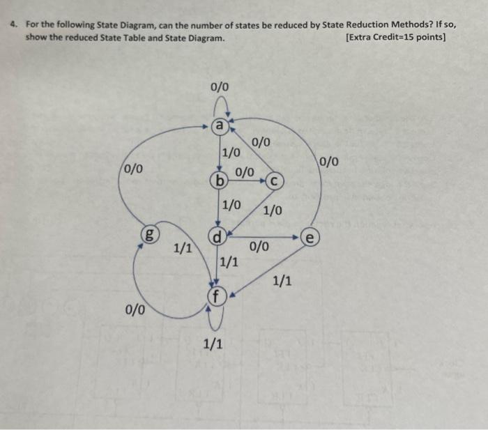 Solved 4. For the following State Diagram, can the number of | Chegg.com