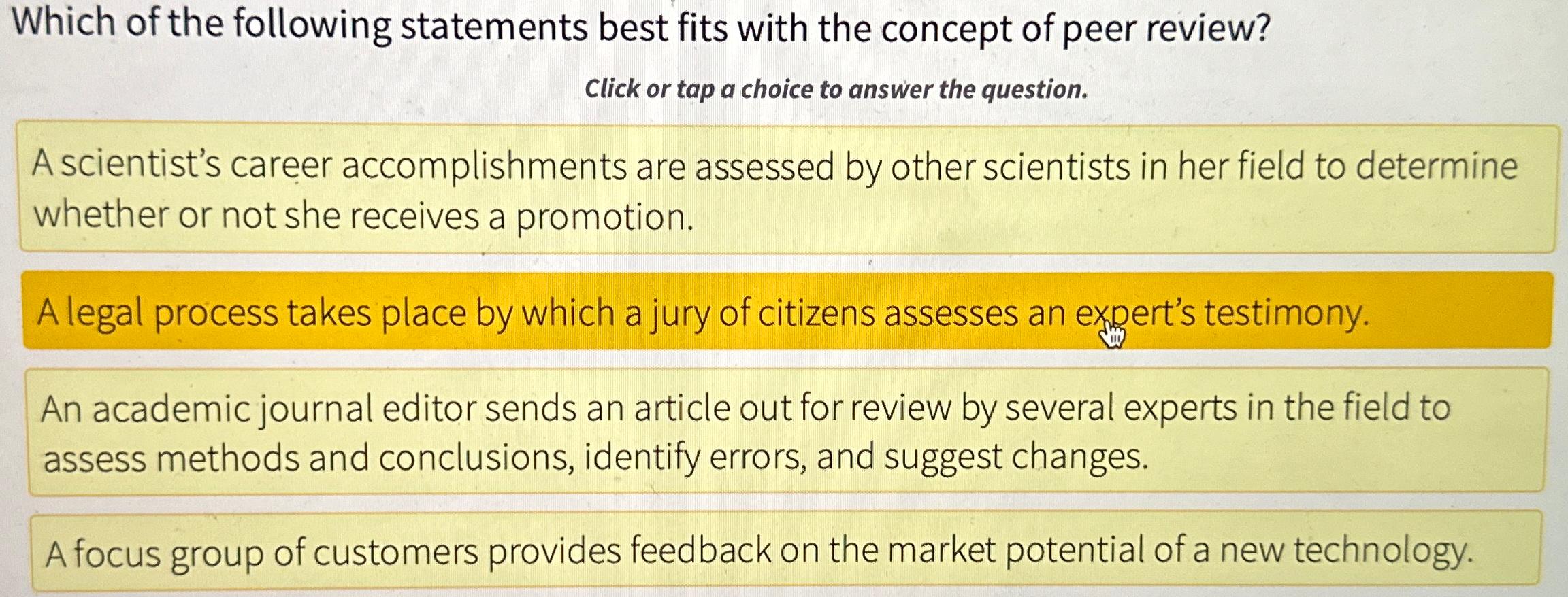 Solved Which of the following statements best fits with the | Chegg.com