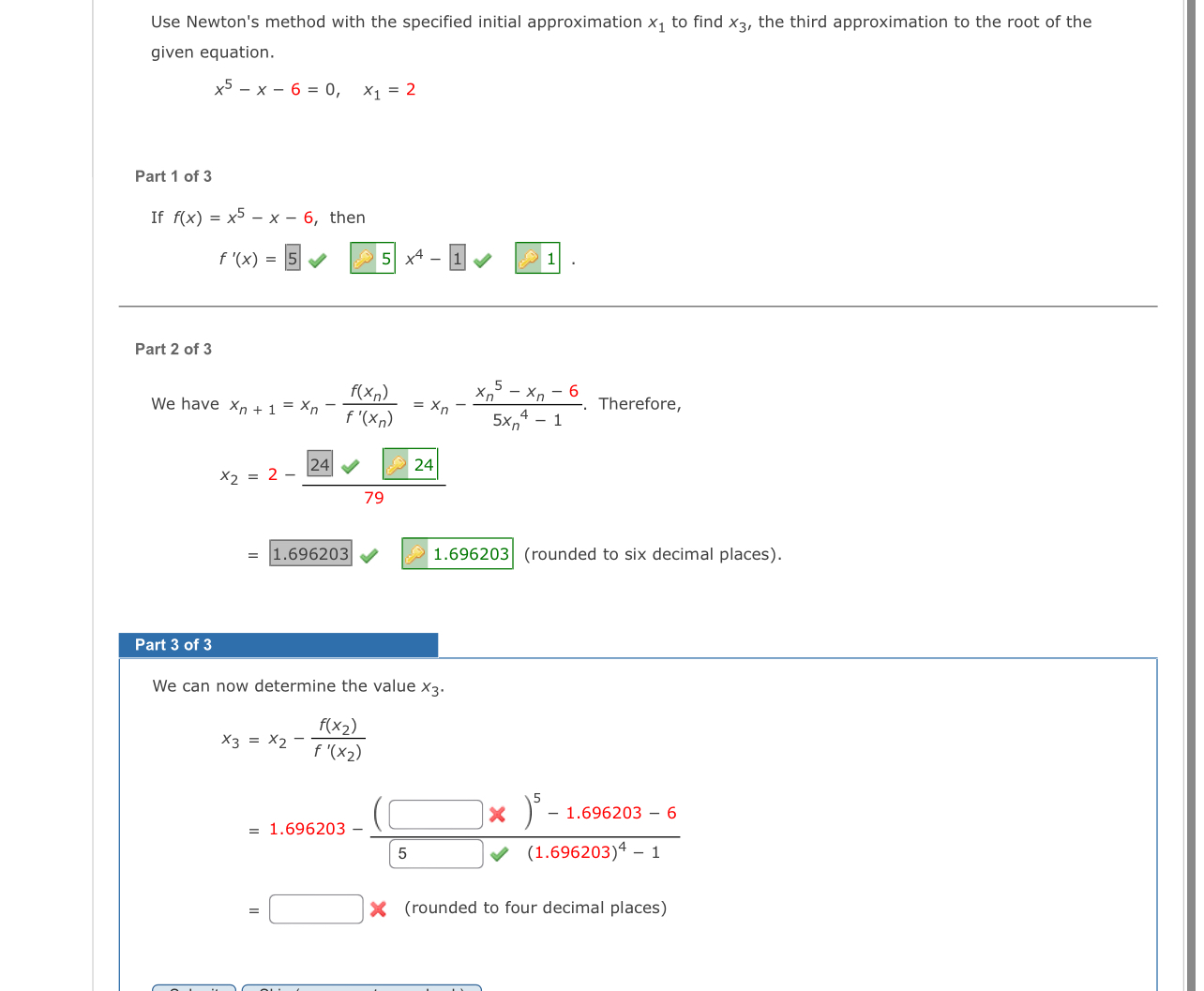 Solved Use Newton's method with the specified initial | Chegg.com