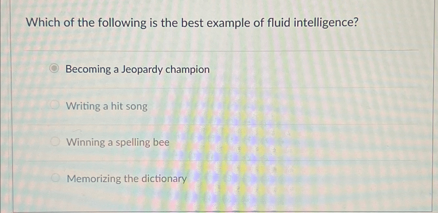 Solved Which of the following is the best example of fluid | Chegg.com