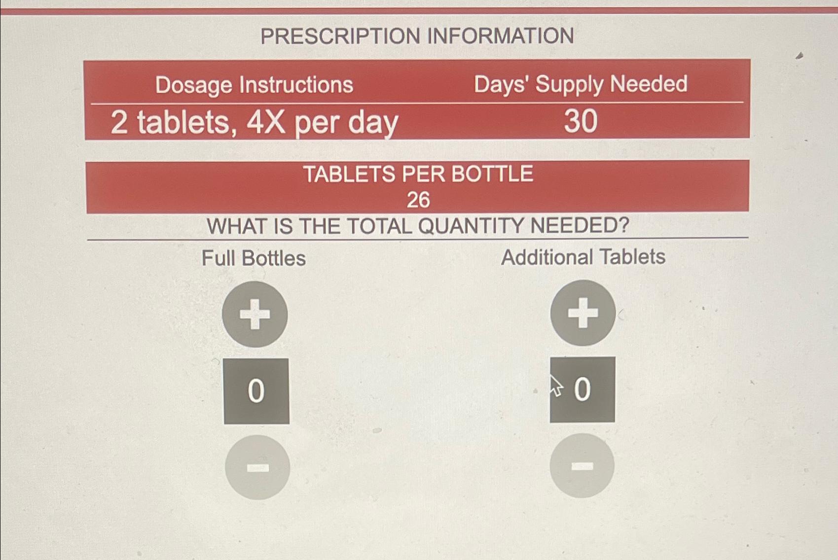 Solved PRESCRIPTION INFORMATION\table[[Dosage | Chegg.com