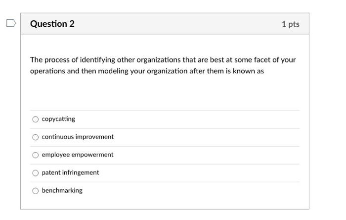 Solved Question 2 1 pts The process of identifying other | Chegg.com