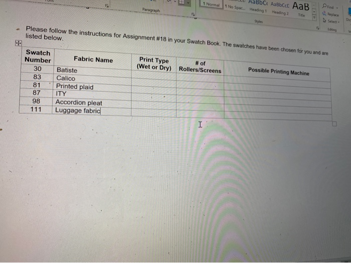 Solved AaBb C AaBbcc AaB Normal 1 No Spac Heading 1 Heading | Chegg.com