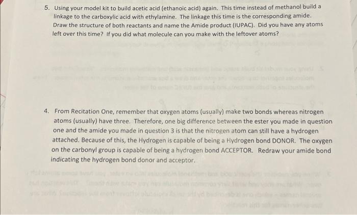 Solved 5. Using your model kit to build acetic acid | Chegg.com