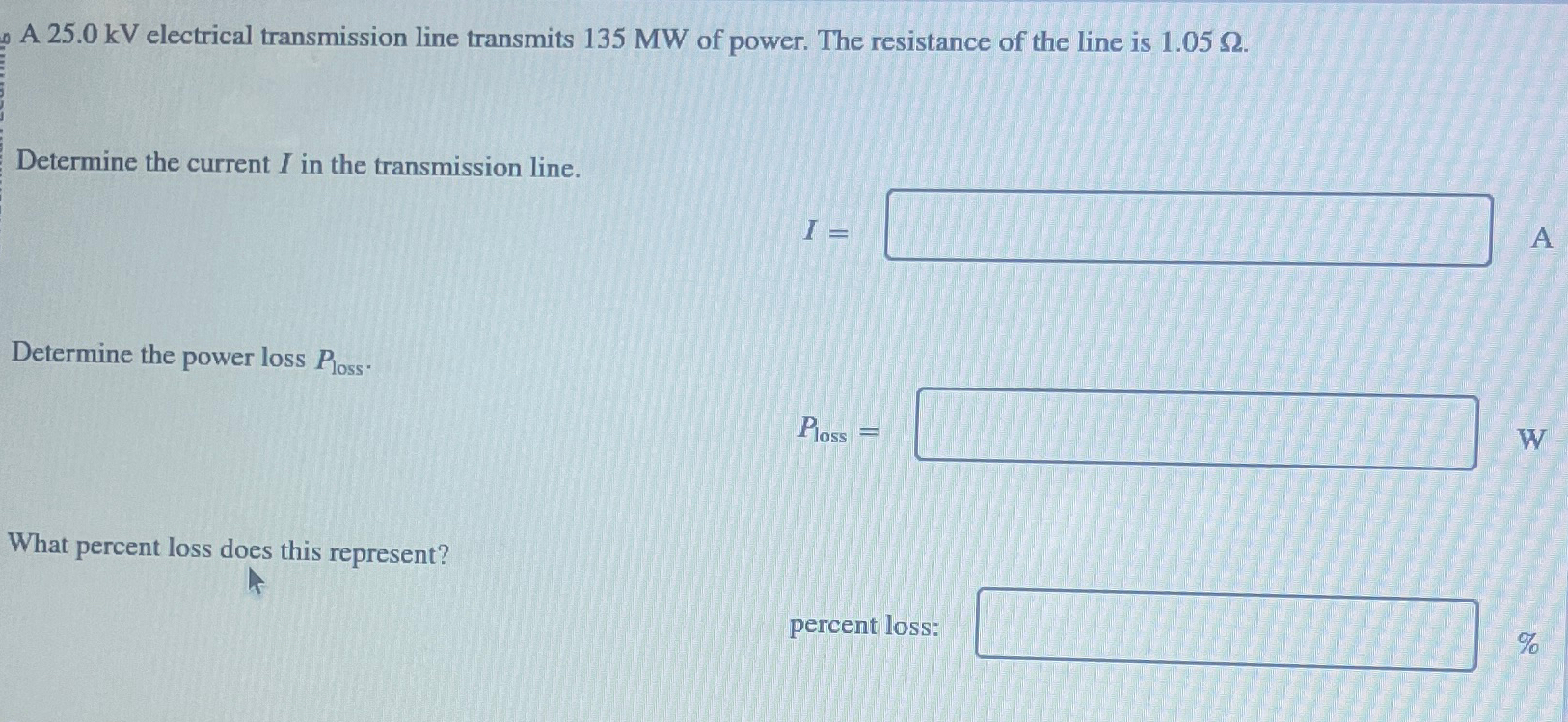 Solved A 25.0kV ﻿electrical transmission line transmits | Chegg.com