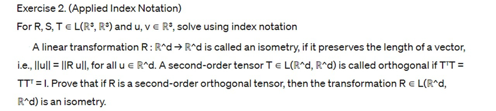 Solved Exercise 2. (Applied Index Notation)For | Chegg.com