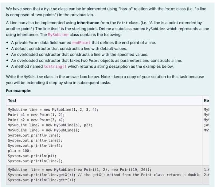 Solved We have seen that a MyLine class can be implemented | Chegg.com