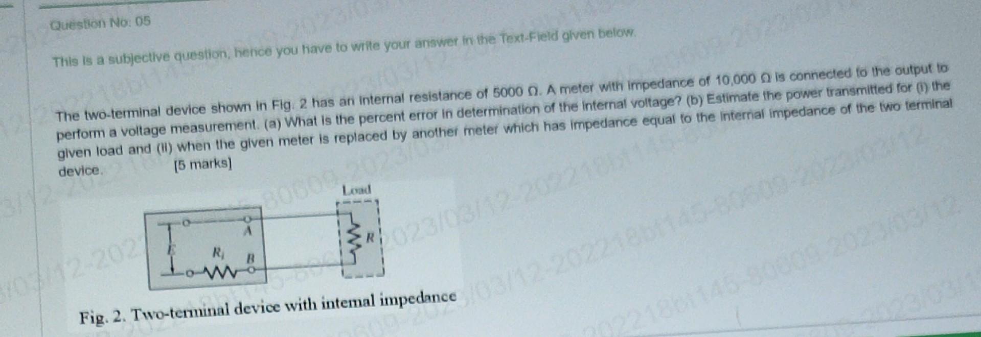The two-terminal device shown in Fig. 2 has an | Chegg.com