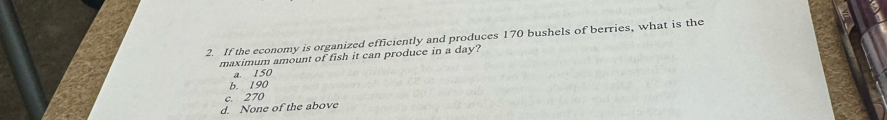 Solved If the economy is organized efficiently and produces | Chegg.com