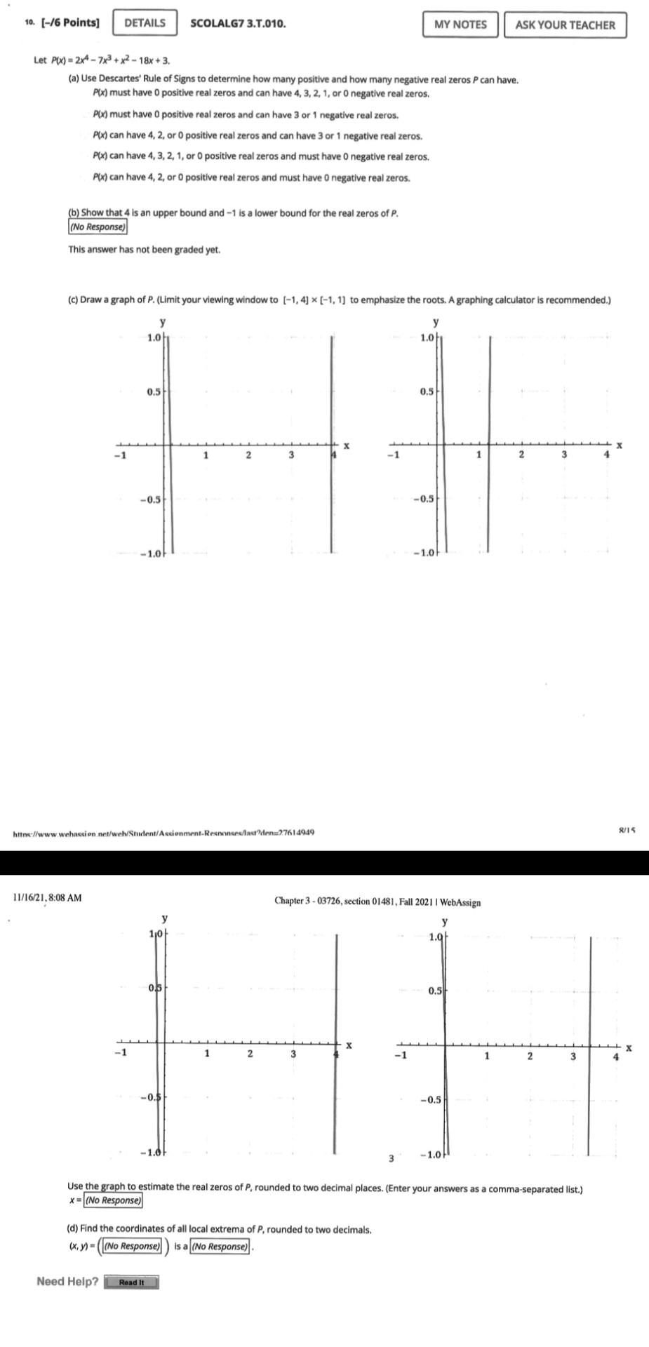 10. (-76 Points) DETAILS SCOLALG7 3.T.010. MY NOTES | Chegg.com