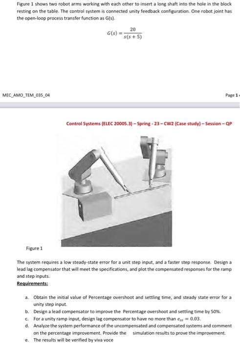 Solved Figure 1 shows two robot arms working with each other | Chegg.com