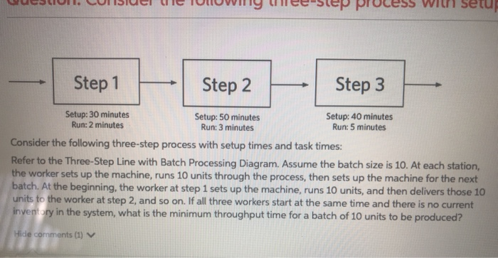 Consider the following three-step process with setup | Chegg.com