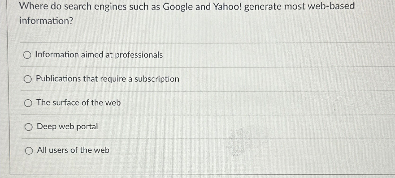 Solved Where do search engines such as Google and Yahoo! | Chegg.com