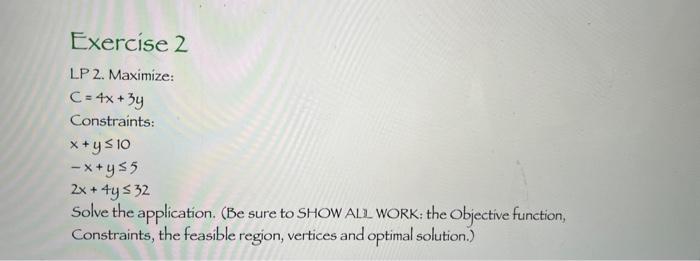 Solved graph of ths feasible region, the appropriate | Chegg.com