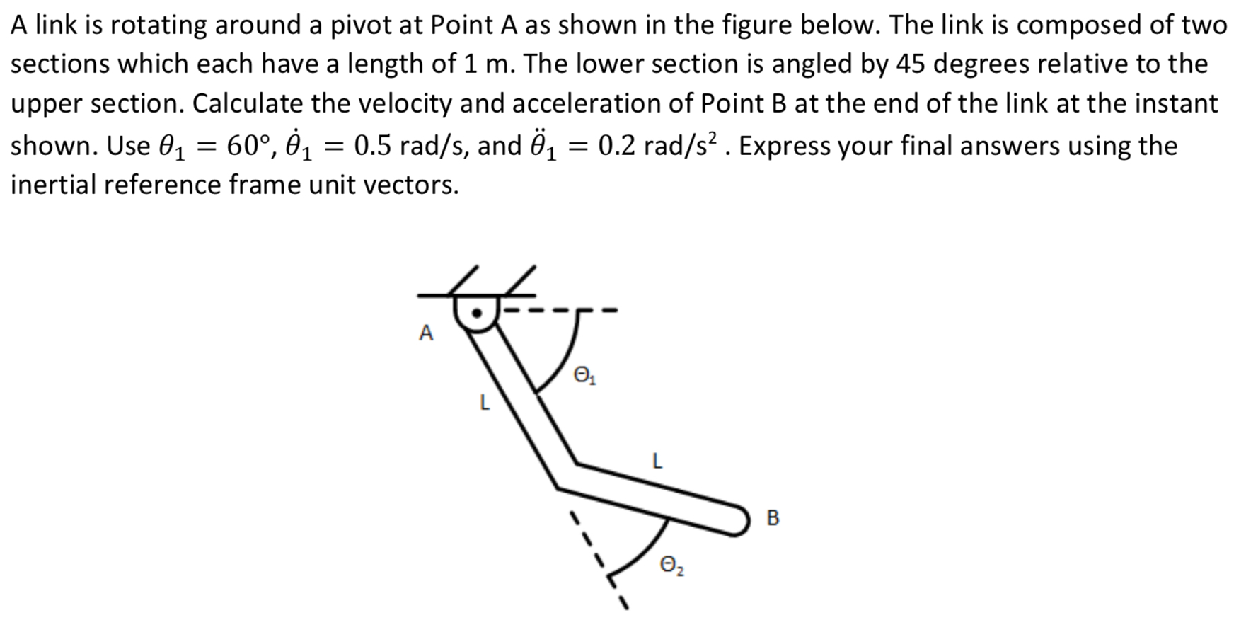 Solved A link is ﻿rotating around a pivot at ﻿Point A as | Chegg.com