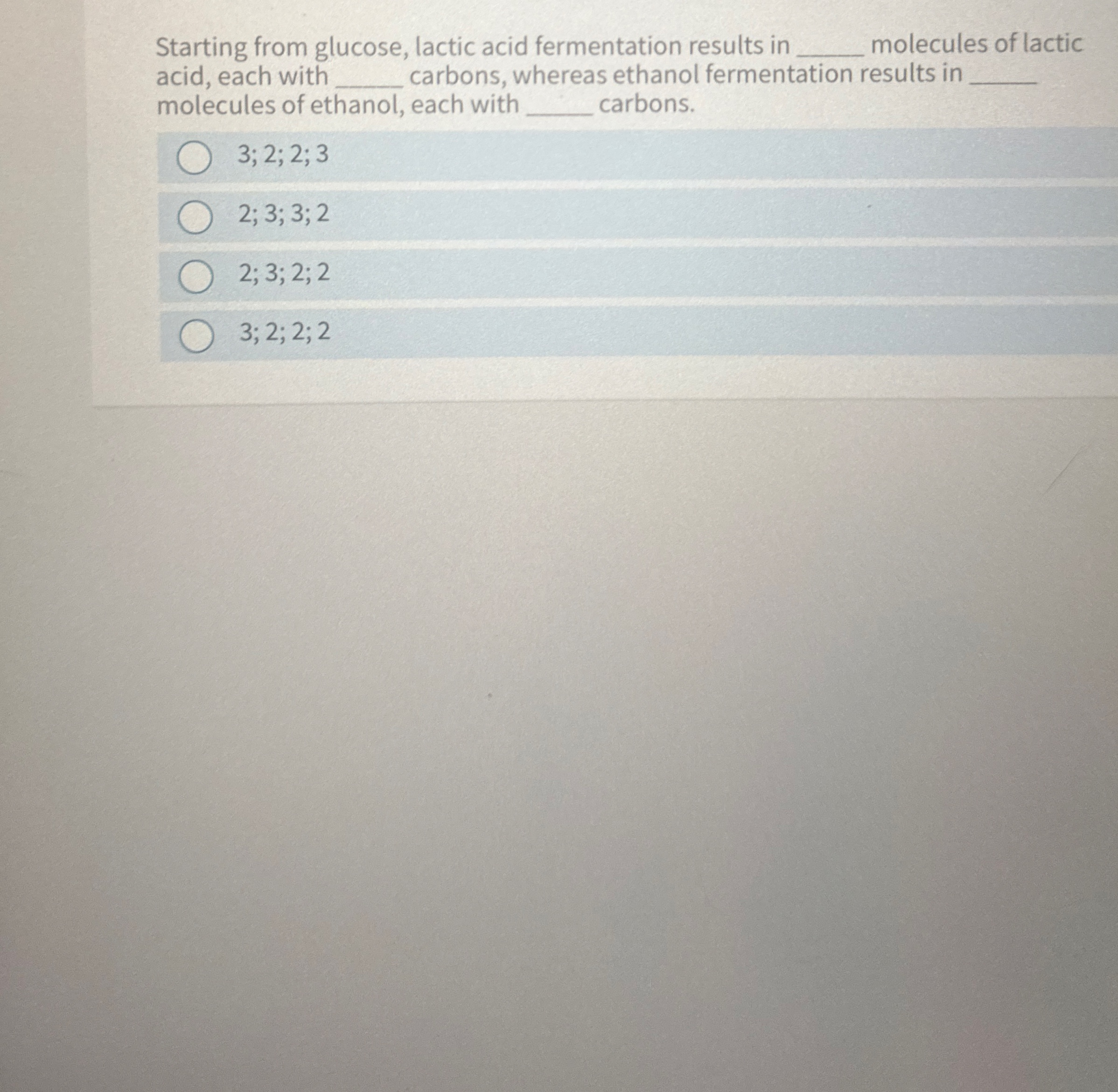 Starting from glucose, lactic acid fermentation | Chegg.com