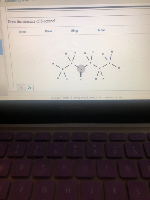 Solved Draw the structure of 3-hexanol. Select Draw More | Chegg.com