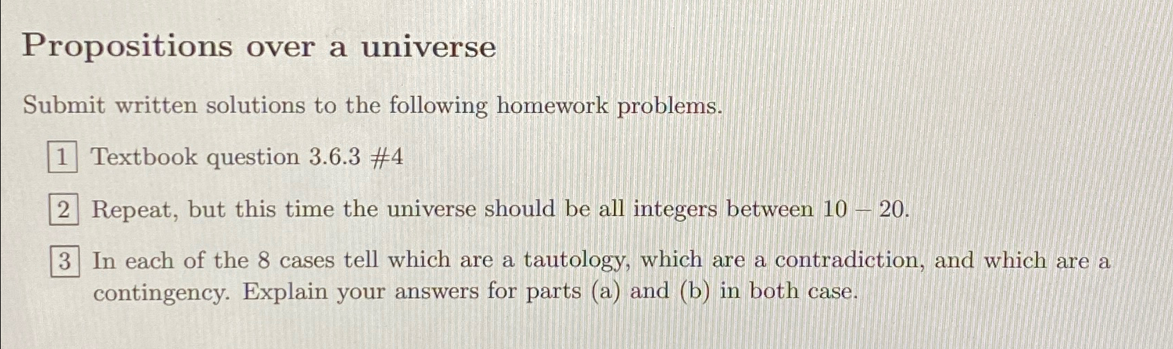 Given the propositions over the natural numbers:Table | Chegg.com