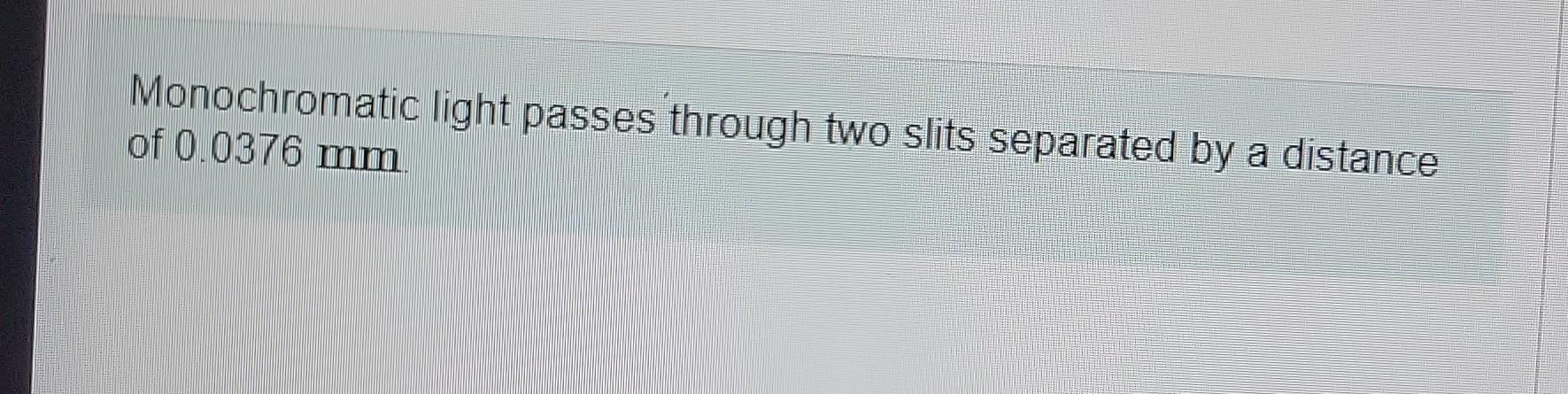 Solved Monochromatic light passes through two slits | Chegg.com