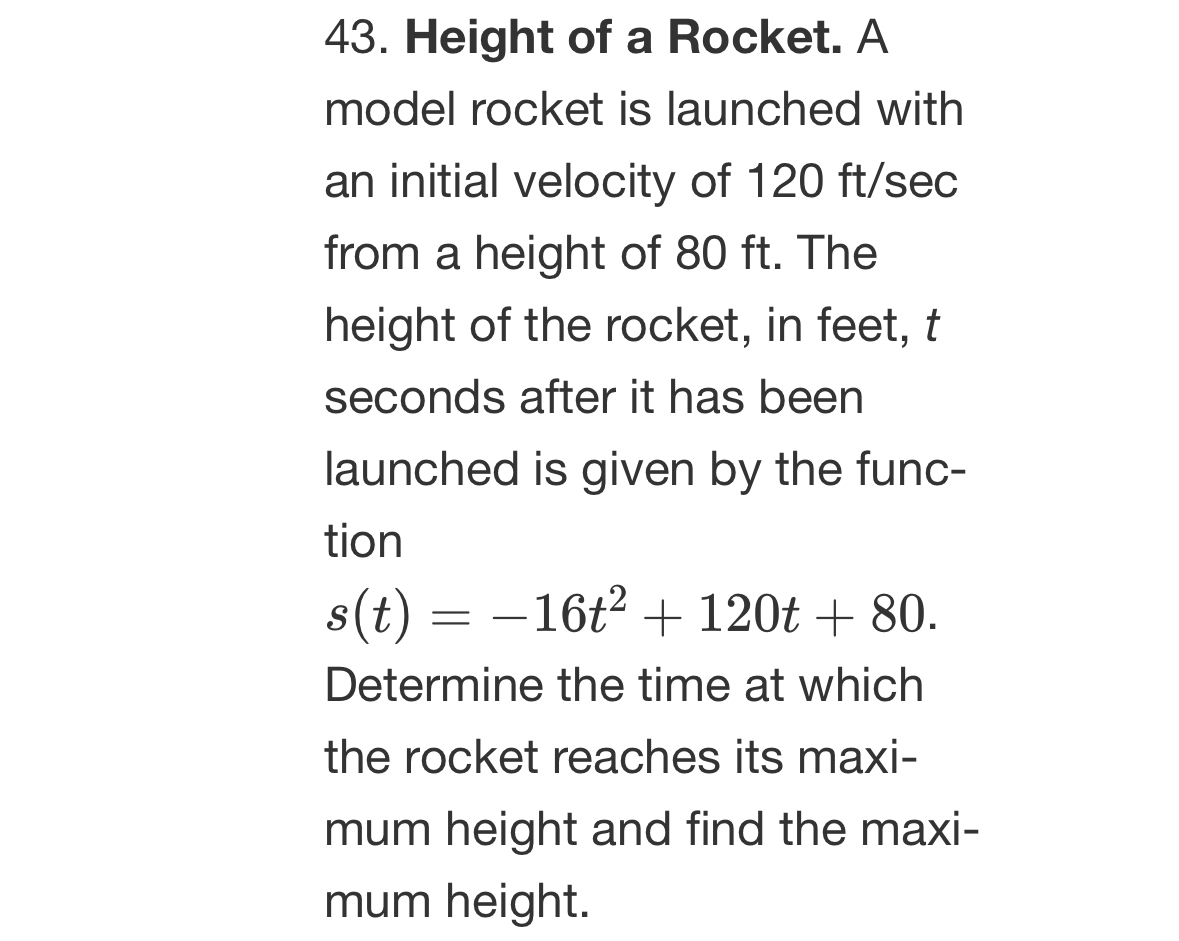 Solved Height of a Rocket. Amodel rocket is launched with an | Chegg.com