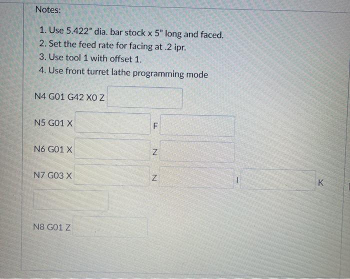 Solved For the given example of a part made by CNC lathe | Chegg.com