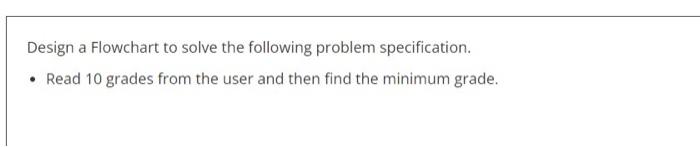 Solved Design a Flowchart to solve the following problem | Chegg.com