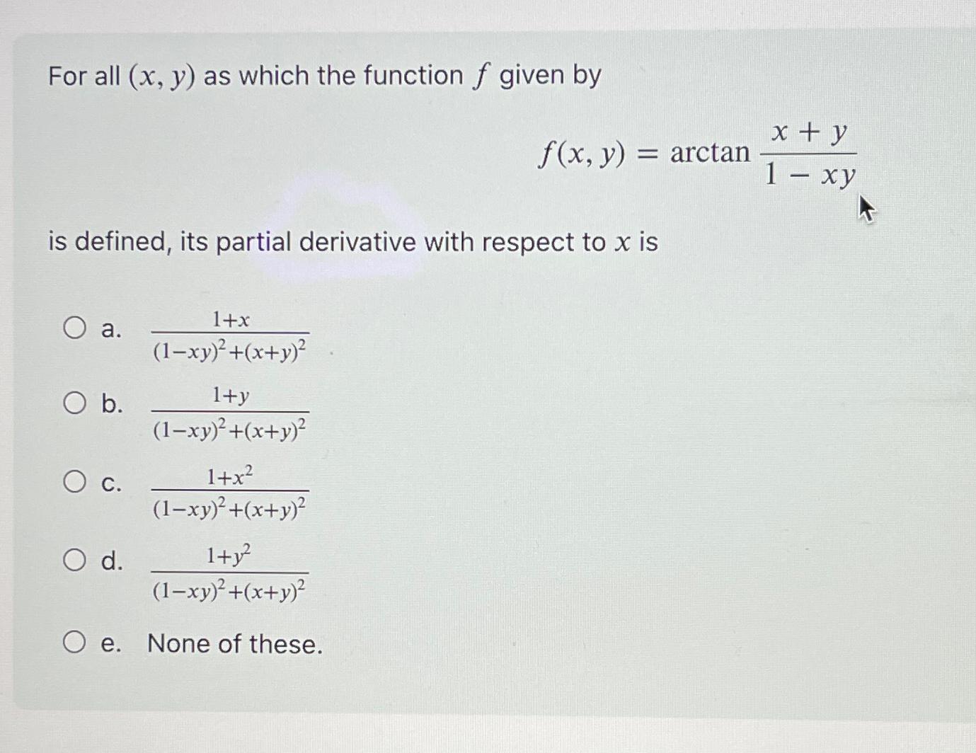 Solved For all (x,y) ﻿as which the function f ﻿given | Chegg.com