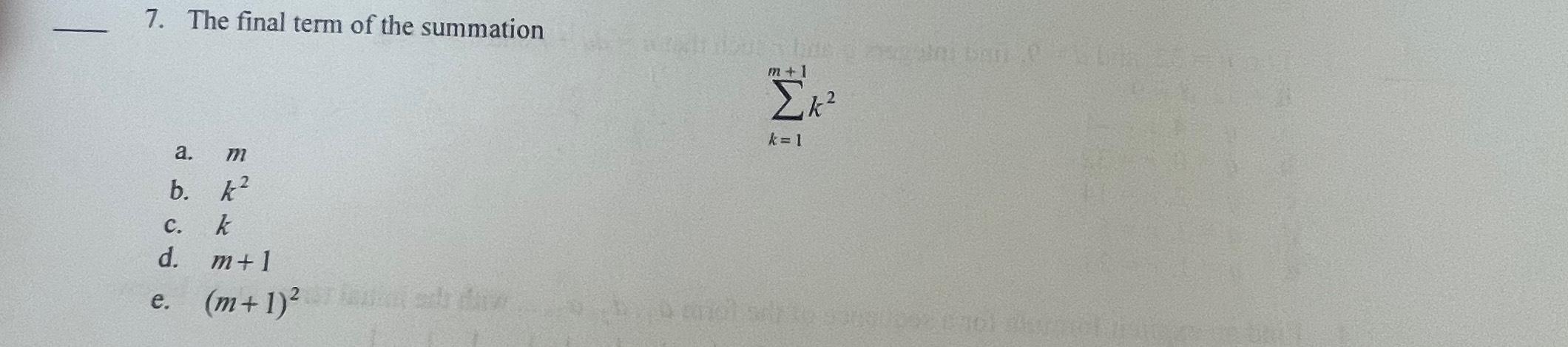 Solved The final term of the | Chegg.com
