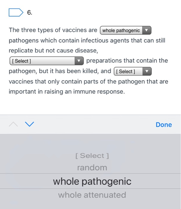 Solved The three types of vaccines are [Select ] pathogens | Chegg.com