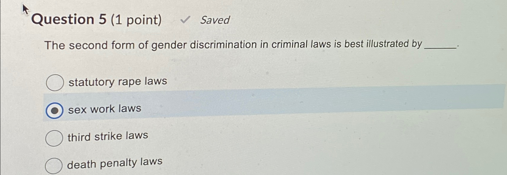 Solved Question 5 (1 ﻿point) ﻿SavedThe second form of | Chegg.com