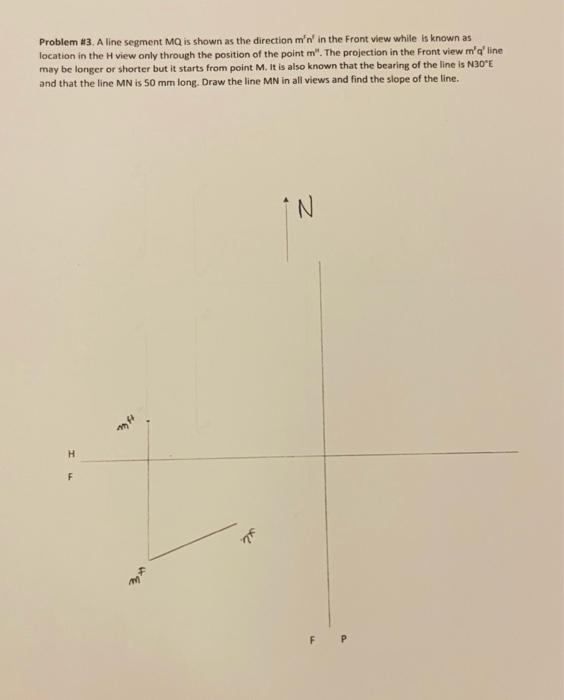 Solved Problem #3. A line segment MQ is shown as the | Chegg.com