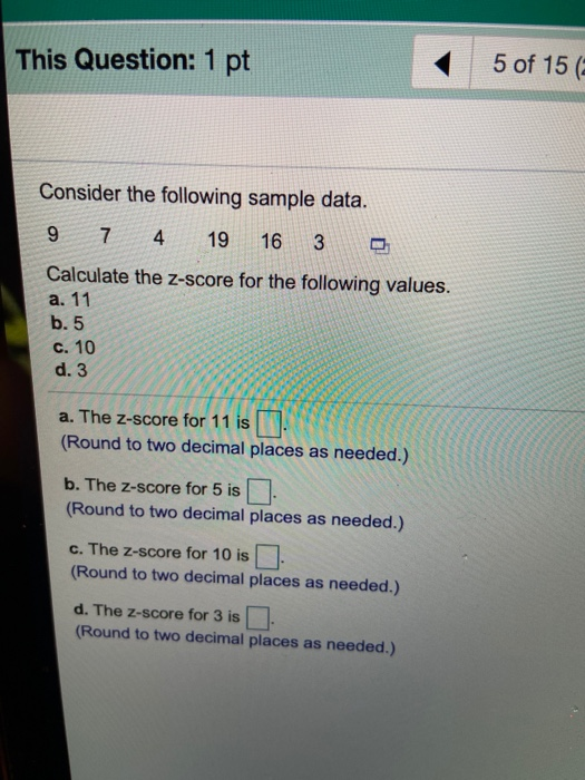 Solved This Question: 1 pt 5 of 15 E Consider the following | Chegg.com
