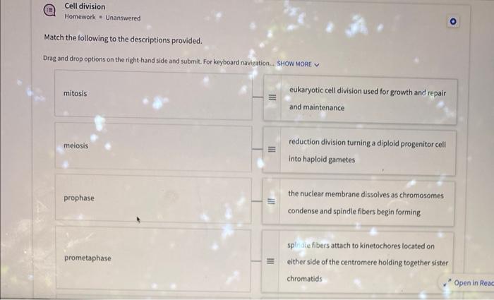Solved Match the following to the descriptions provided. | Chegg.com