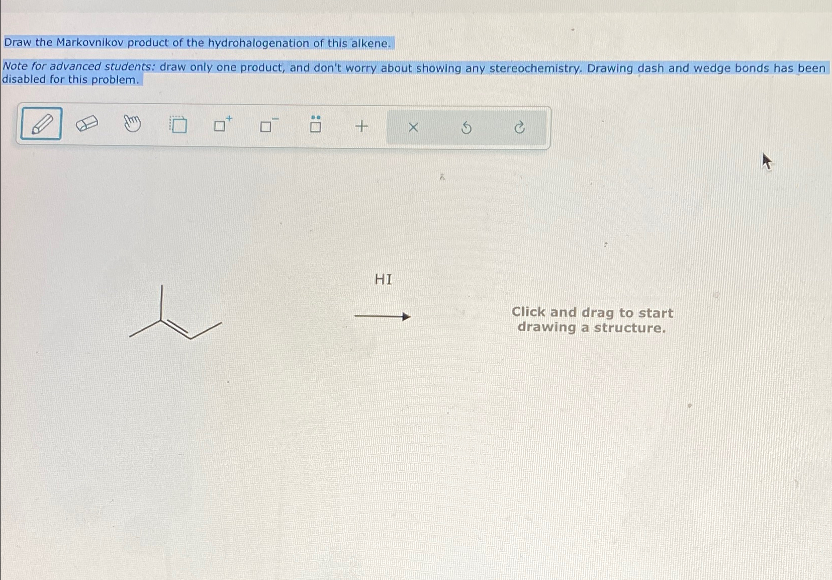 Solved Draw the Markovnikov product of the hydrohalogenation | Chegg.com
