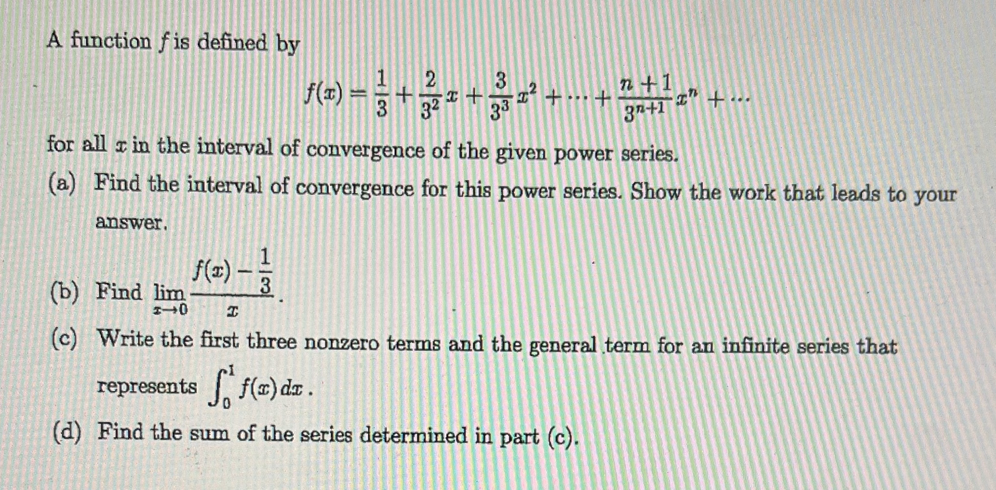 Solved A function f ﻿is defined | Chegg.com