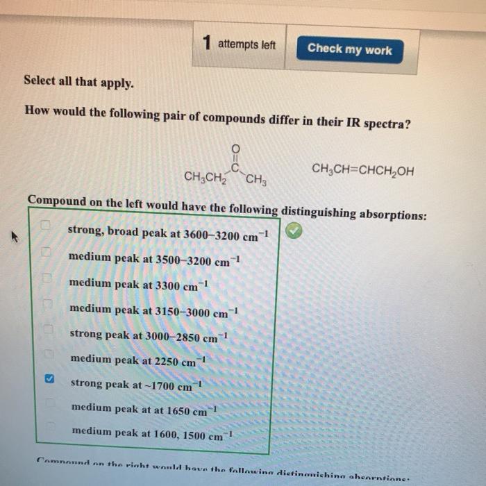 Solved 1 attempts left Check my work Select all that apply. | Chegg.com