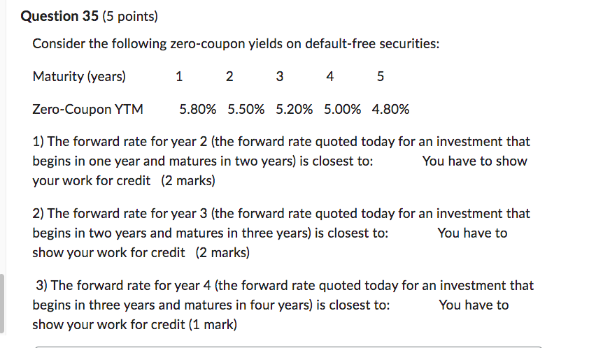 Solved Question 35 (5 ﻿points)Consider the following | Chegg.com