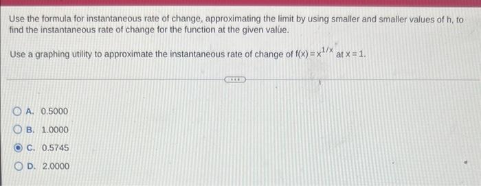 Solved Use the formula for instantaneous rate of change, | Chegg.com