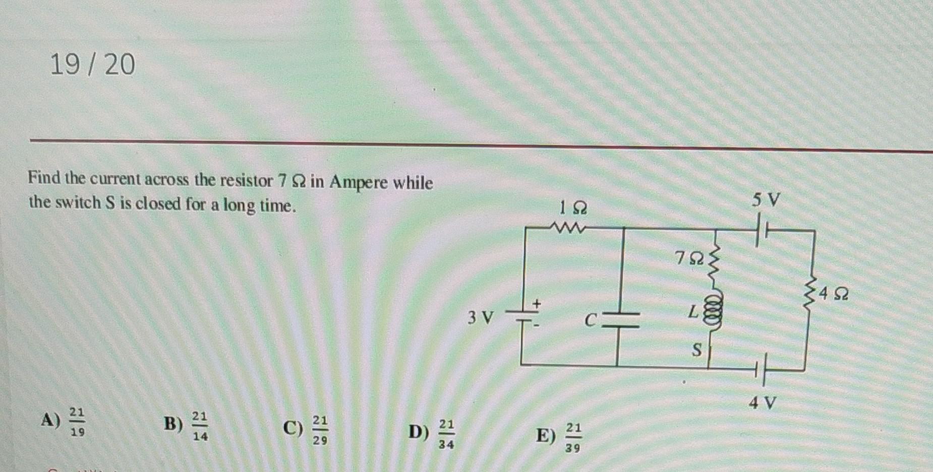 Solved Find the current across the resistor 7Ω in Ampere | Chegg.com