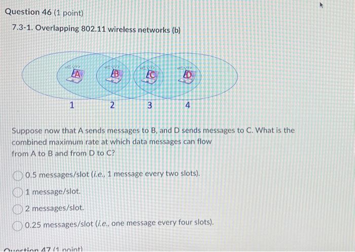 Solved 7.3-1. Overlapping 802.11 wireless networks (b) | Chegg.com