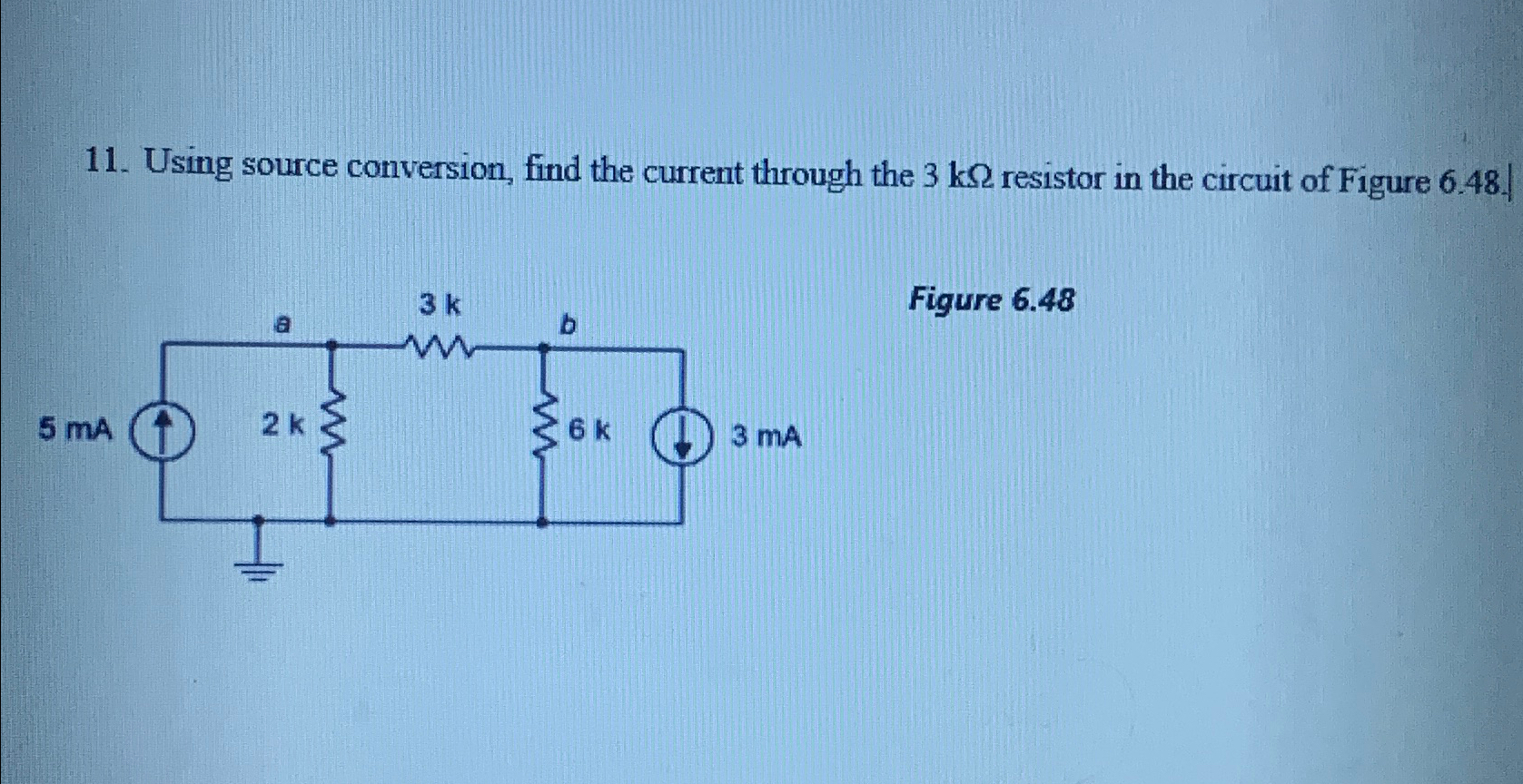 Solved Using source conversion, find the current through the | Chegg.com